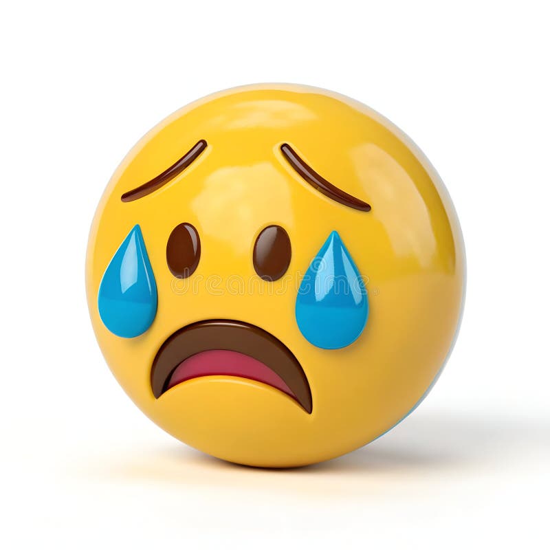 3D Rendering WhatsApp Crying Emoji Reaction Icon Isolated on White ...