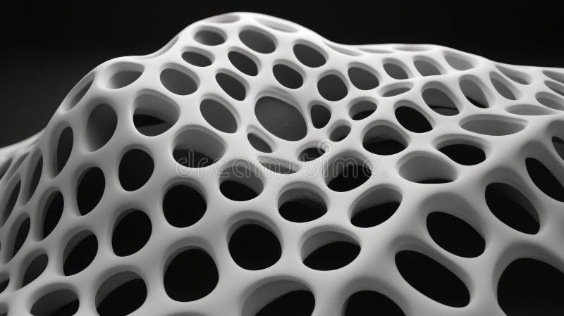 A 3D Rendering of a White, Abstract Sculpture with a Complex, Organic ...
