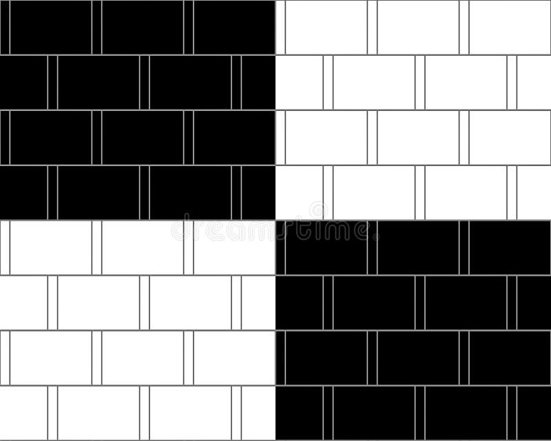 3d Rendering. White and Black Modern Brick Blocks Pattern Wall ...