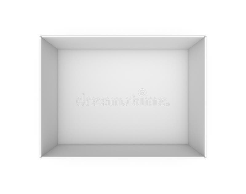 3d Rendering of a White Blank Rectangle Box without a Lid As Seen from ...