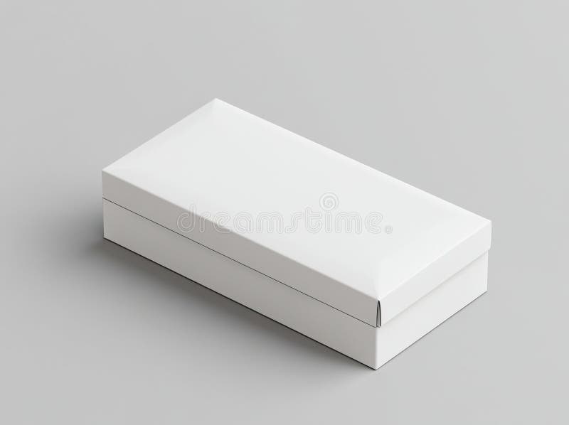 3D Rendering of a White Box Packaging Mockup Isolated on a Gray ...
