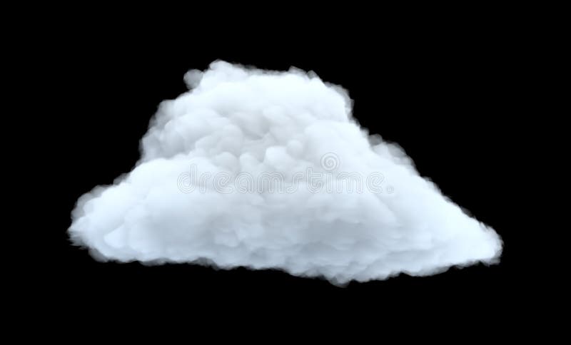 3d Rendering of a White Bulky Cumulus Cloud on a Black Background ...