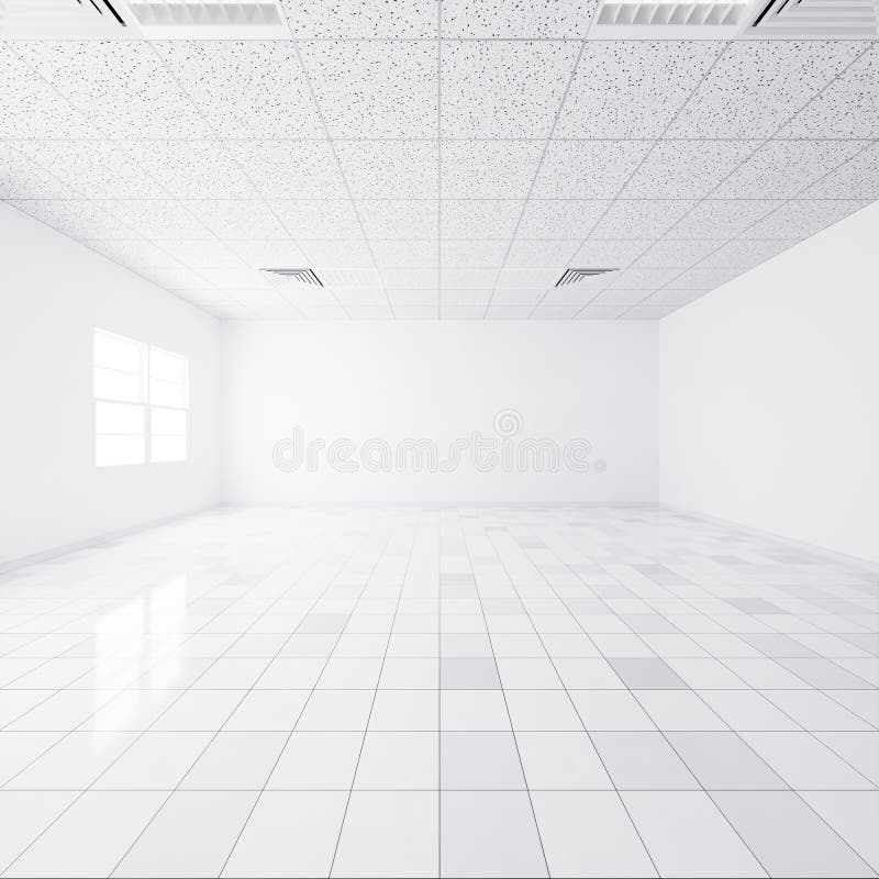3d Rendering of White Ceiling Inside Building Stock Illustration ...