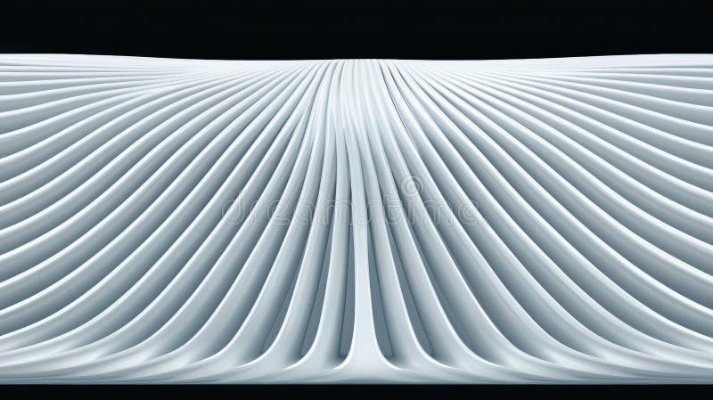 A 3D Rendering of a White, Curved Surface with a Series of Parallel ...