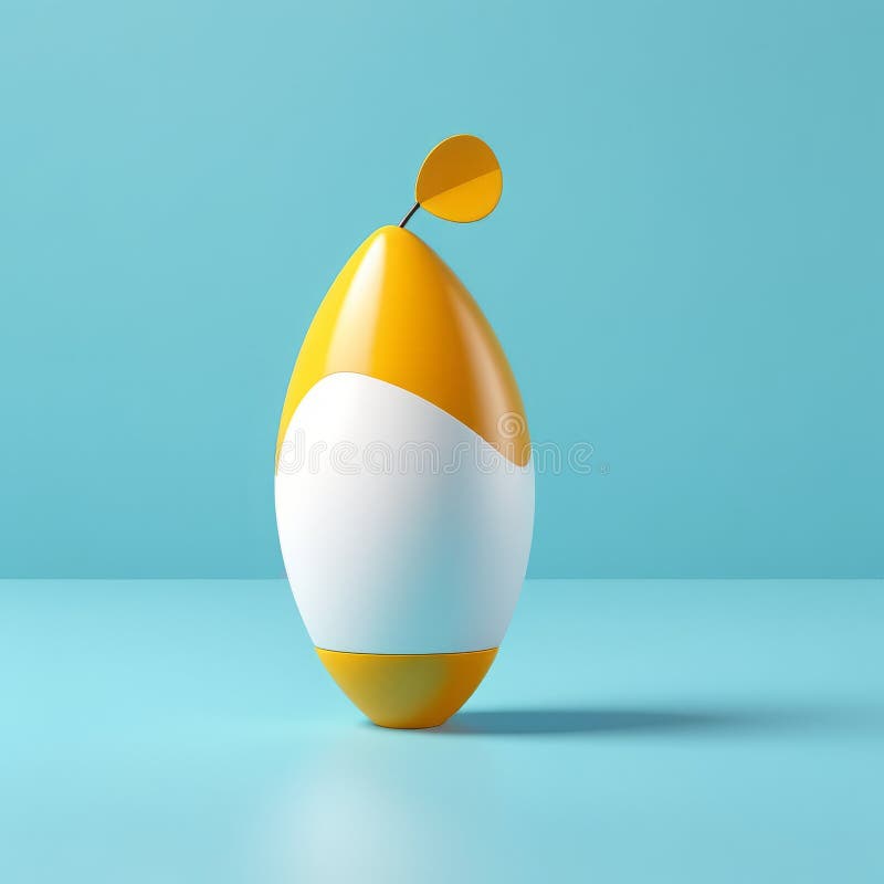 3d Rendering of a White Egg on an Empty Yellow Background. 3d Rendering ...