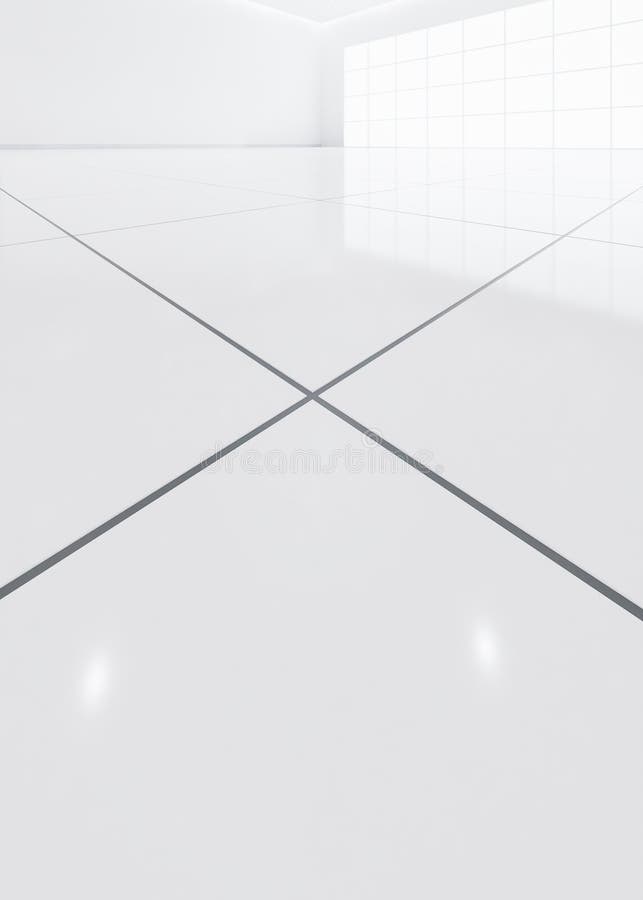 3d Rendering of White Empty Room with Tile Floor Suit for Background ...