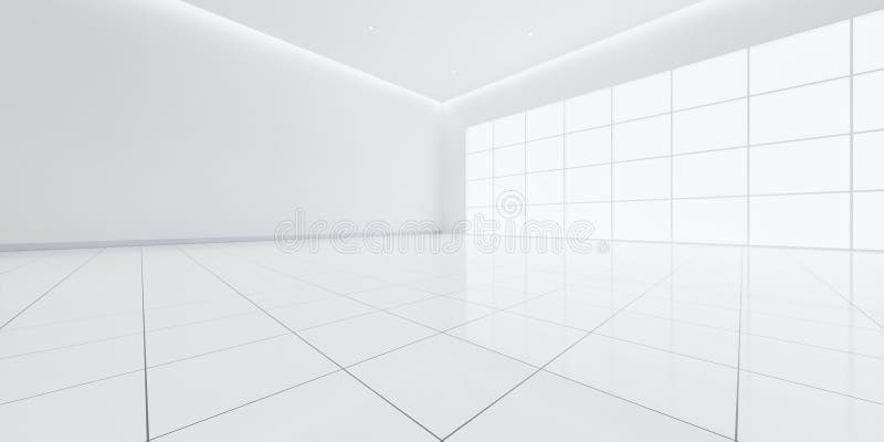 3d Rendering of White Empty Room with Tile Floor Suit for Background ...