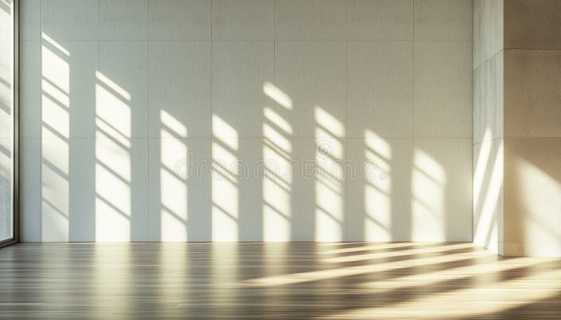 3d Rendering of White Empty Room with Wood Laminate Floor and Sunlight ...