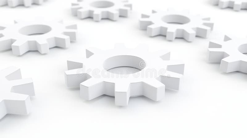 A 3D Rendering of a White Gear with a Central Hole. Stock Illustration ...