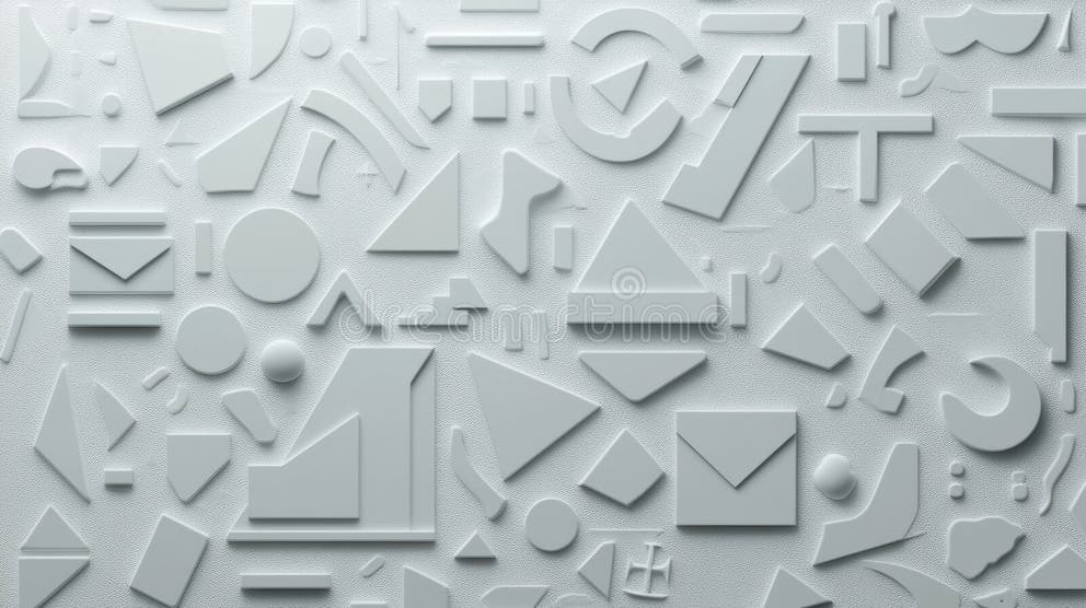 A 3D Rendering of a White Geometric Pattern on a Gray Background. Stock ...