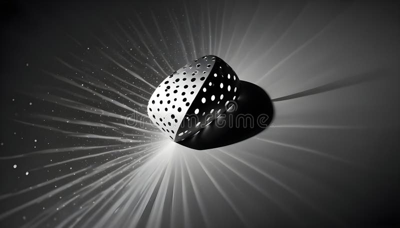 A 3D Rendering of a White, Geometric, Perforated Sphere Against a Dark ...