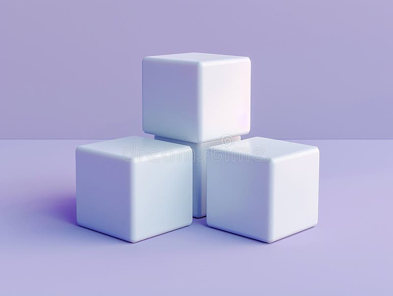 3d Rendering of White Geometric Rectangle Shapes for Product Display ...