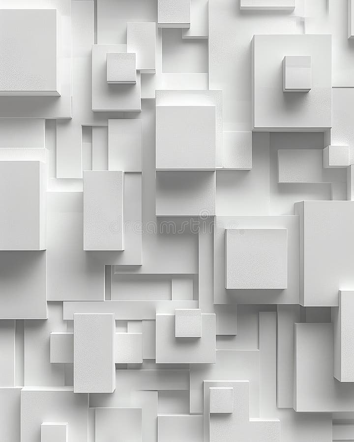 3d Rendering of White Geometric Rectangle Shapes for Product Display ...