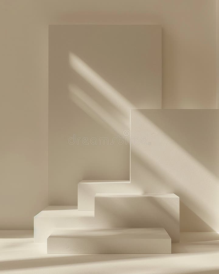 3d Rendering of White Geometric Rectangle Shapes for Product Display ...