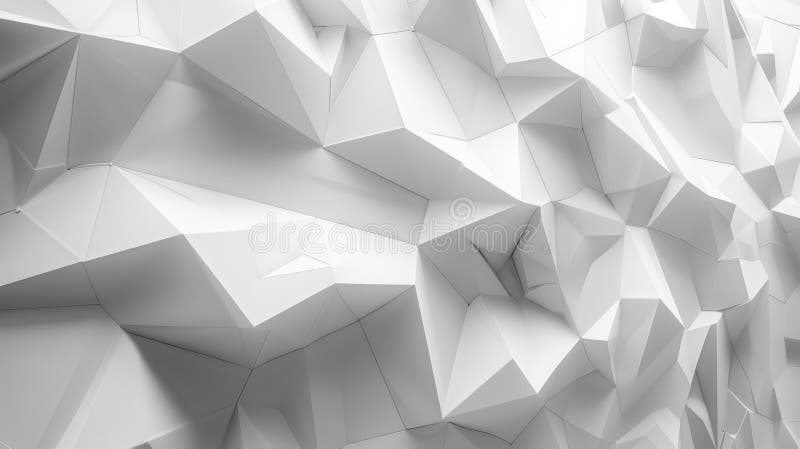 3D Rendering of a White Geometric Surface with a Lot of Folds Stock ...