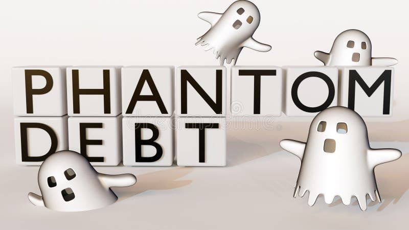 3d Rendering of a White Ghost and a Blocks, Each Block Displaying Words ...