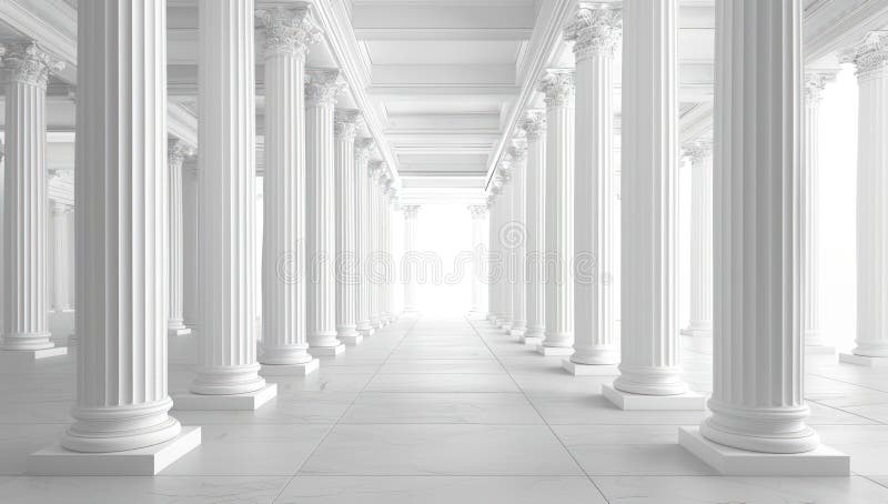 3D Rendering of White Greek Columns in the Middle. Generate AI Image ...