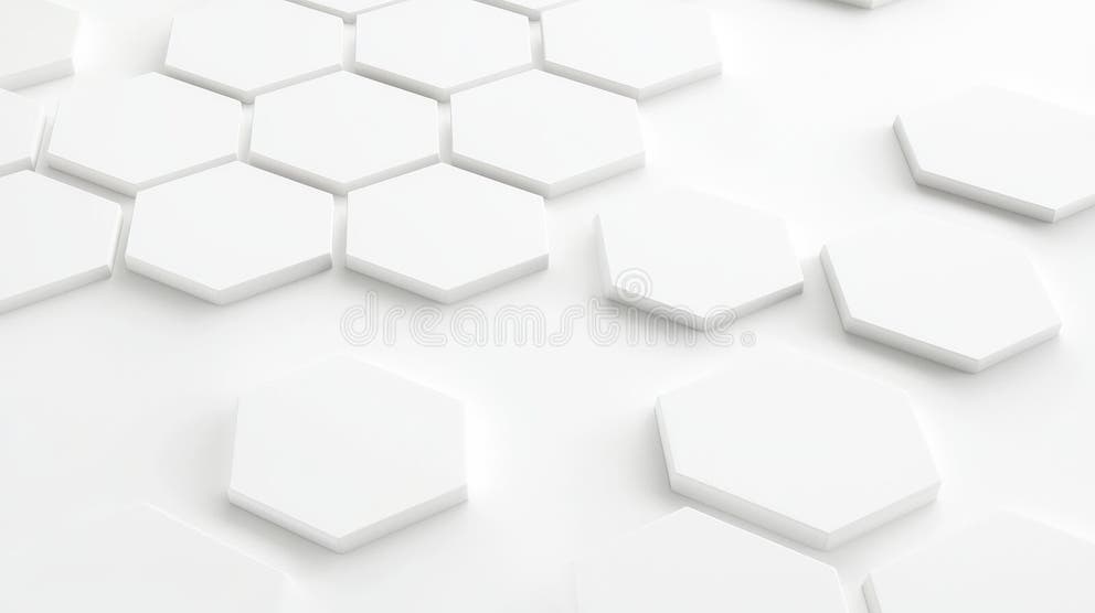 A 3D Rendering of a White Hexagonal Pattern. Stock Illustration ...