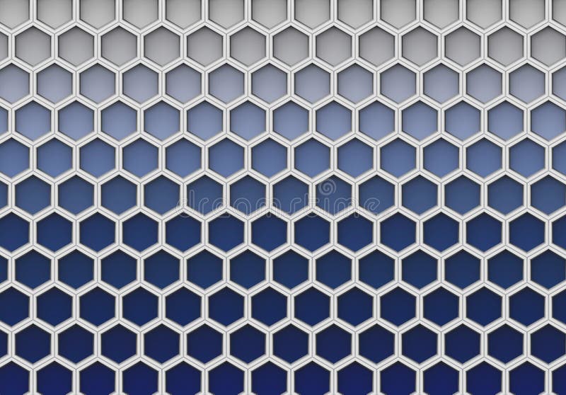 3d Rendering. White Honeycomb or Bee Nest on Blue Tone Gradient Color ...