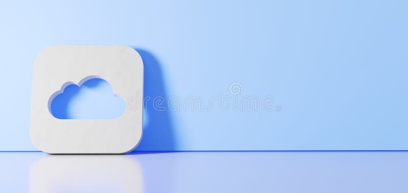 3D Rendering of White Icon of ICloud Drive App Icon Leaning on Color ...