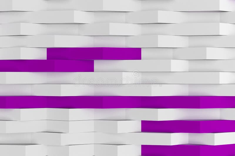 3D Rendering of White Matte Plastic Waves with Colored Elements Stock ...