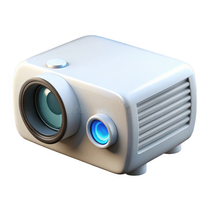 3D Rendering of a White Mini Projector for Home Entertainment and ...