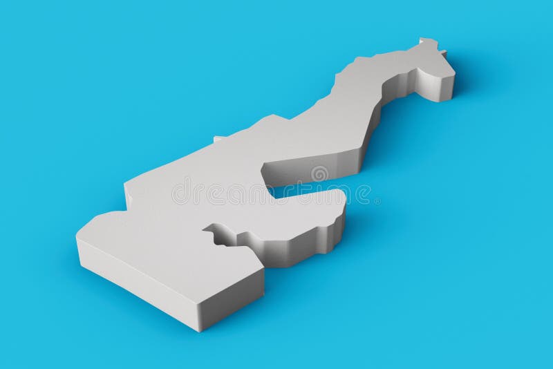 3D Rendering of White Monaco Map on Blue Background Stock Illustration ...