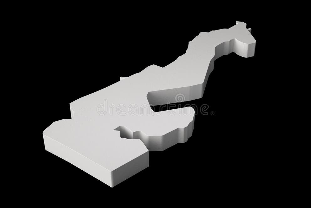 3D Rendering of White Monaco Map Isolated on a Dark Background Stock ...