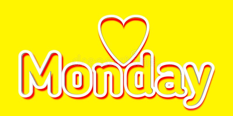 3d Rendering White Monday Text Isolated on Yellow Stock Illustration ...