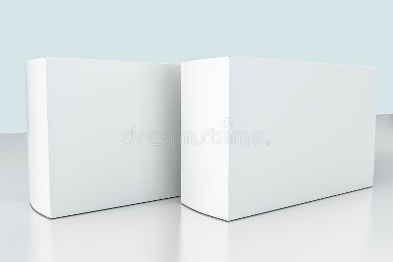 3d Rendering, White Packing Boxes with White Background Stock Photo ...