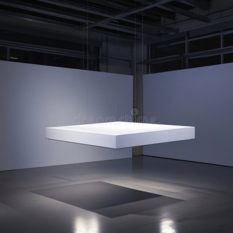 3d Rendering of a White Podium in a Modern Exhibition Hall. Stock ...