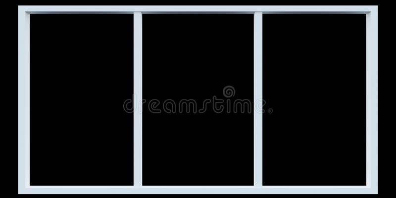 3d Rendering of White Rectangle Grid Horizontal Window Frame. Stock ...