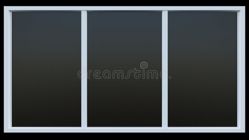 3d Rendering of White Rectangle Grid Horizontal Window Frame with Glass ...