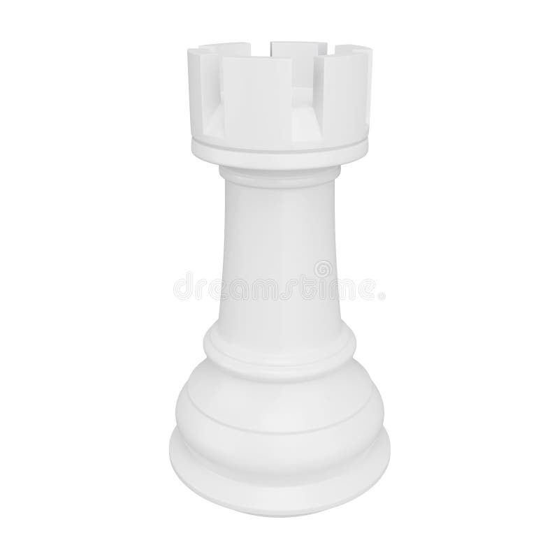 3D Rendering White Rook Isolated on White Background. Stock Photo ...