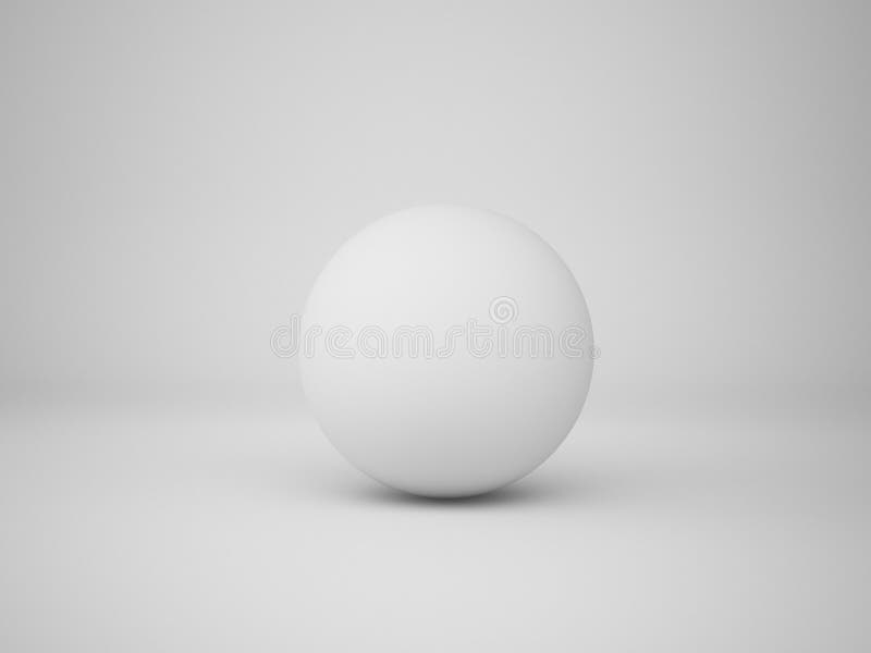 3D Rendering White Sphere on White Background, Illustra Stock ...