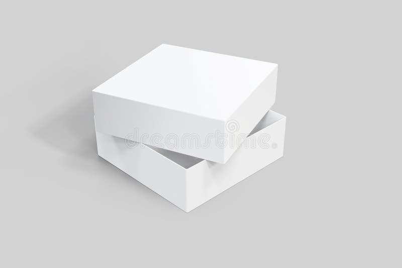 3d Rendering of White Square Box on Soft Grey Background. Slightly ...