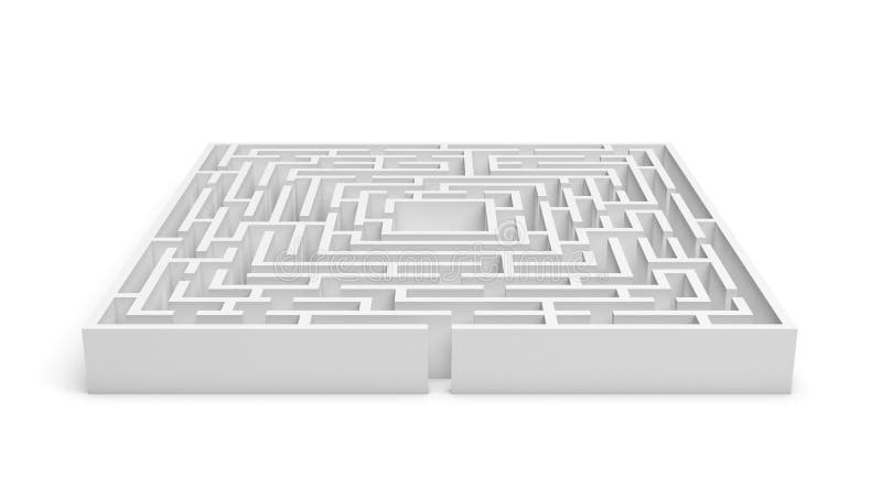3d Rendering of a White Square Maze on White Background Stock ...