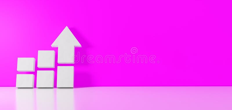 3D Rendering of White Symbol of Bar Chart Icon Leaning on Color Wall ...