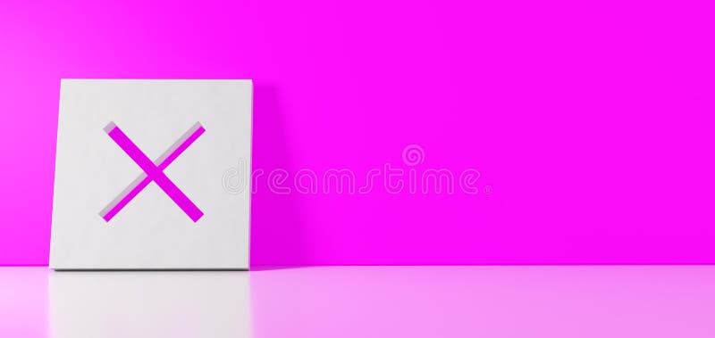 3D Rendering of White Symbol of Multiply 1 Icon Leaning on Color Wall ...