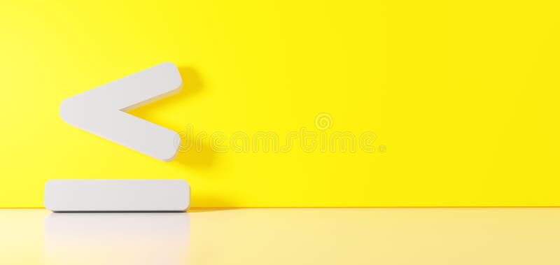 3D Rendering of White Symbol of less Than Equal Icon Leaning on Color ...