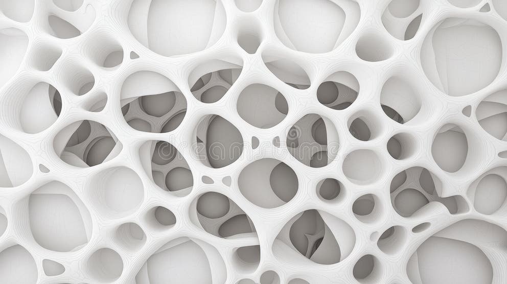 A 3D Rendering of a White, Textured Surface with a Complex, Organic ...