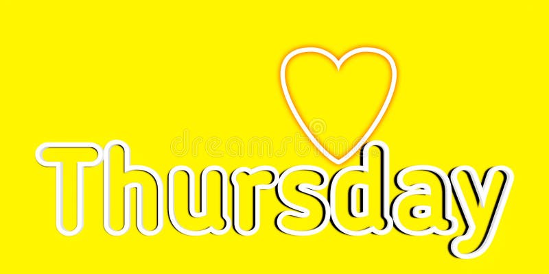 3d Rendering White Thursday Text Isolated on Yellow Stock Illustration ...
