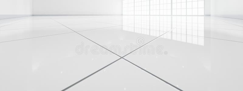 3d Rendering of White Tile Floor for Background Stock Illustration - Illustration of perspective ...