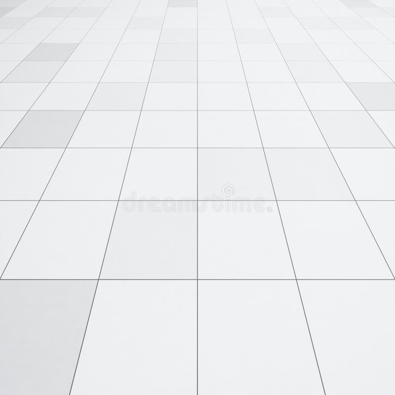3d Rendering of White Tile Floor and Empty Room for Background Stock ...