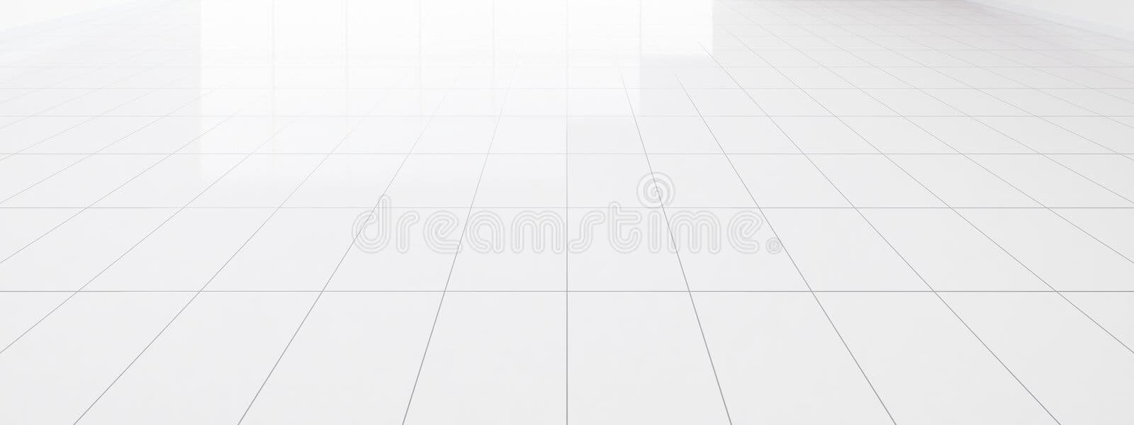3d Rendering of White Tile Floor and Empty Room for Background Stock ...