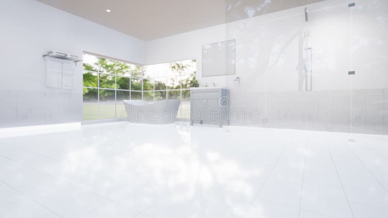 3d Rendering of White Tile Floor for Background Stock Illustration ...
