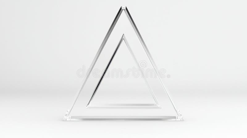 A 3D Rendering of a White Triangular Prism with a Black Line Inside ...