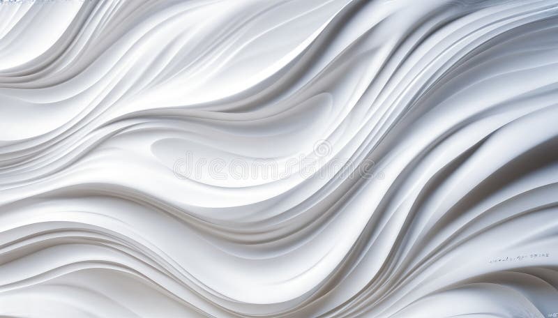 3D Rendering of a White Wavy Surface Soft, Smooth, Gentle, and Flowing ...