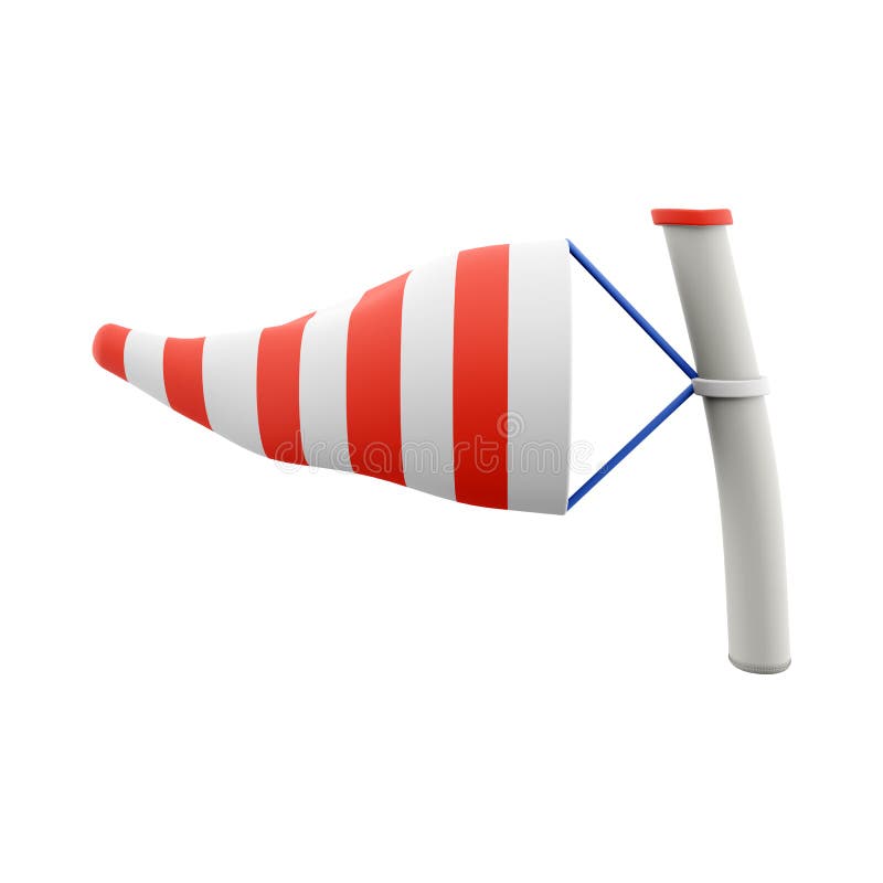 3d Rendering Windsock Icon. 3d Render Wind Direction Tool Icon Stock ...