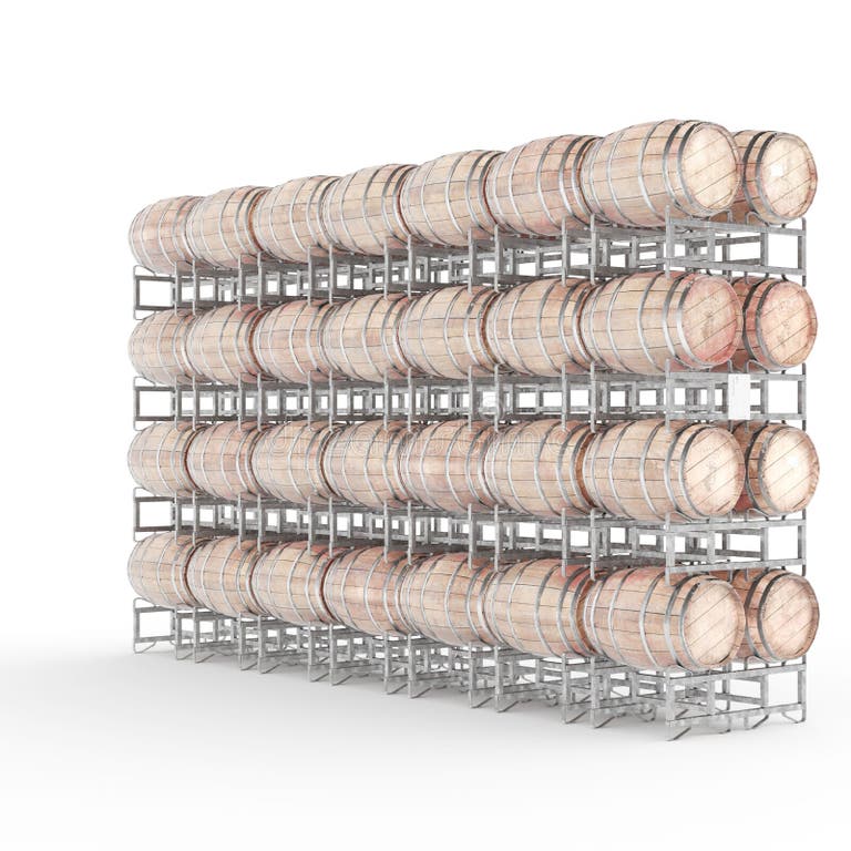 3d Rendering of Wine Barrel Racks Stock Illustration - Illustration of ...